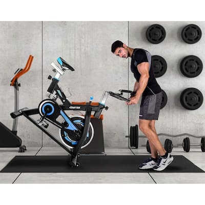 Merax Stationary Indoor Cycling Bike with Digital Monitor Quiet Belt ...