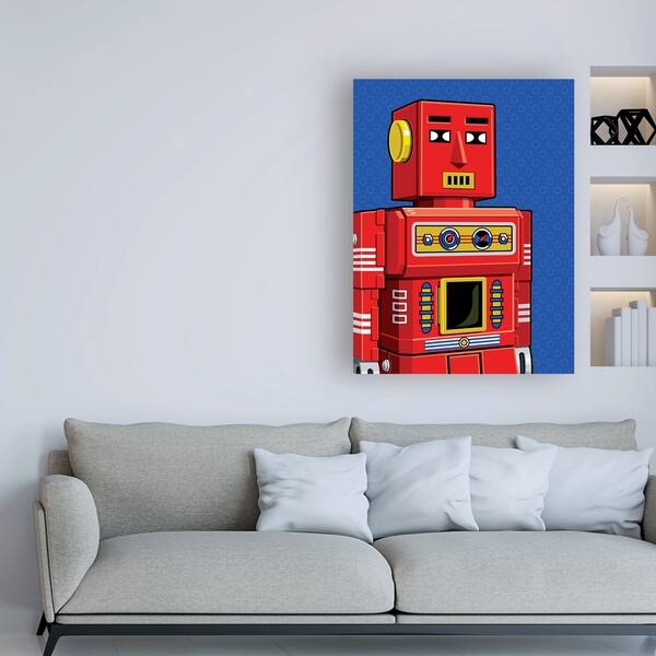 Ron Magnes 'Vintage Red Robot' Canvas Art - Bed Bath & Beyond - 27191016