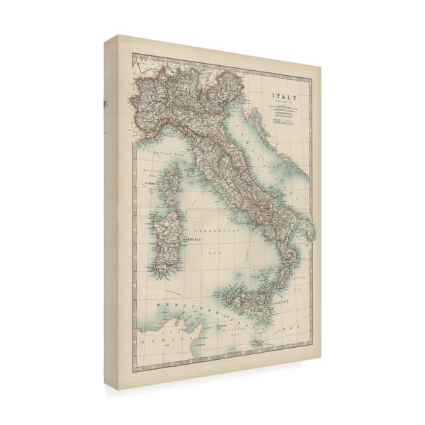 Porch & Den 'Johnstons Map of Italy' Canvas Art - On Sale - Bed Bath ...