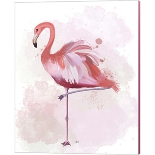 Fab Funky 'Fluffy Flamingo 4' Canvas Art - Bed Bath & Beyond - 27192307