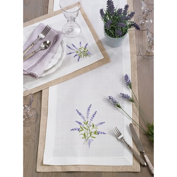 Double Layer Table Runner With Lavender Design - Bed Bath & Beyond ...