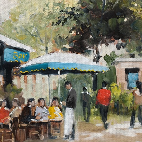 Paris Teal Café by E. Anthony Orme Wrapped Canvas Painting Art Print - Bed Bath & Beyond - 27215816