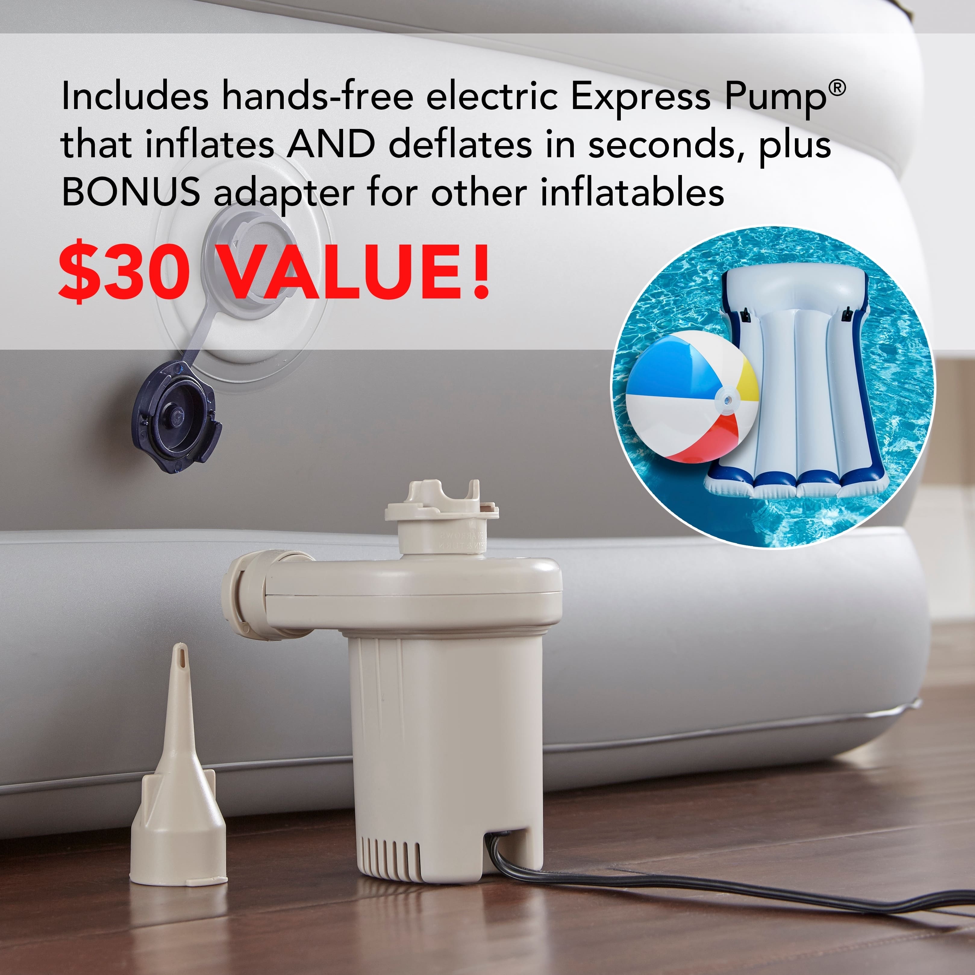 Beautyrest Sky Rise Raised Air Mattress with External Pump - Inflatable ...