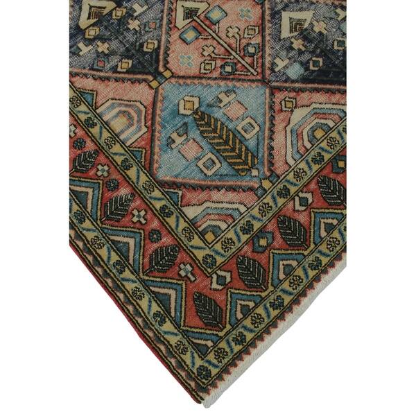 Noori Rug Semi-Antique Ezekiel Blue/Peach Runner - 4'7" x 9'10" - Bed ...