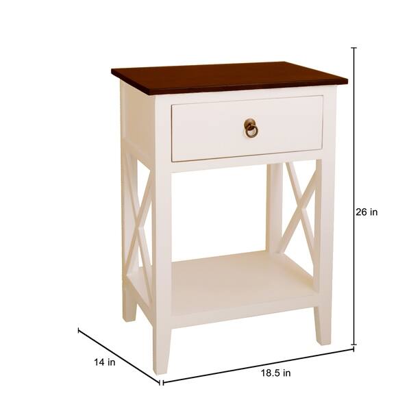 Porthos Home Unique Side Table Cabinet with Drawer,Shelf for Bedroom ...