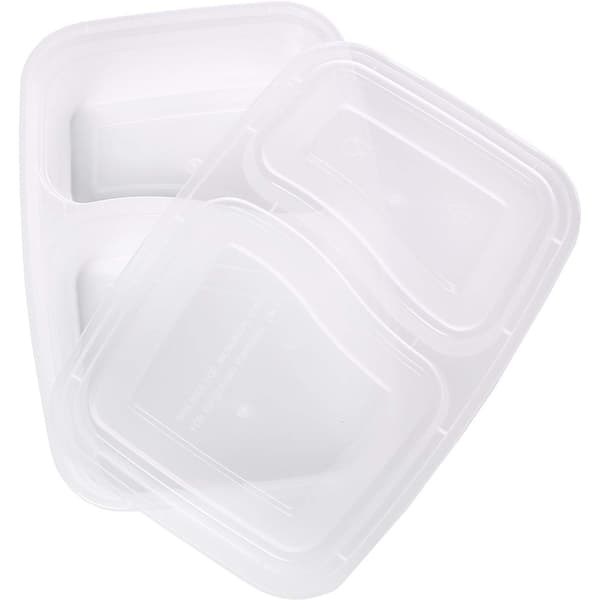 TTG 20-Pack Bento Lunch Boxes with Lids (2 Compartment/ 32 oz ...