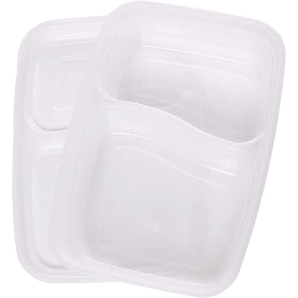 TTG 20-Pack Bento Lunch Boxes with Lids (2 Compartment/ 32 oz ...