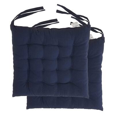 Cottone 100% Cotton Chair Pads w/Ties (Set of 2) | 16" x 15" Square ...