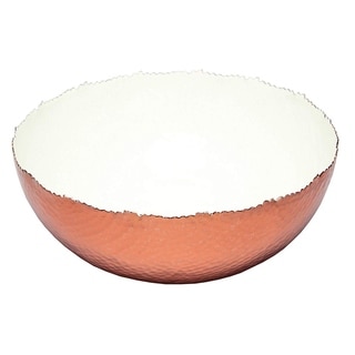Melange Home Decor Copper Collection, 12-inch Bowl, Color - White - Bed ...