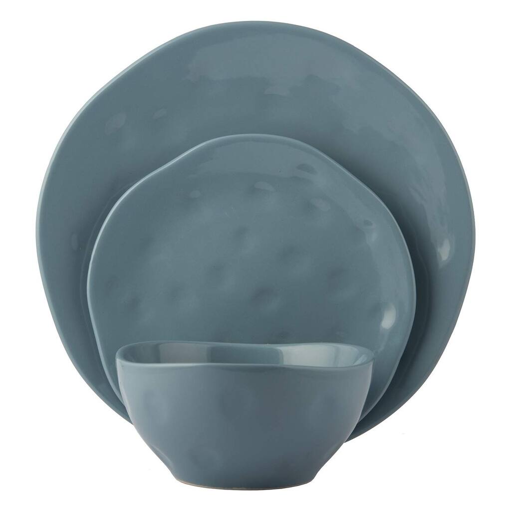 Melange Stoneware 36-Piece Irregular Shape Dinnerware Set - Overstock ...