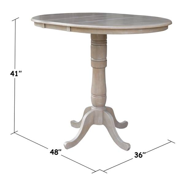 36" Round Extension Dining Table 40.9"H With 2 San Remo Barheight ...