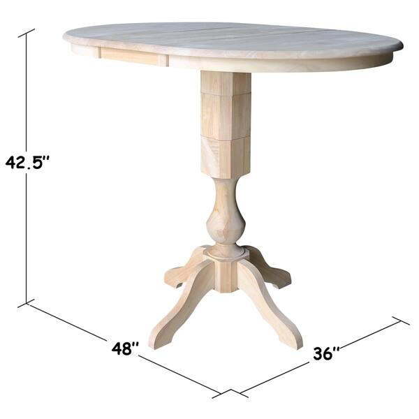 36" Round Extension Dining Table 40.9"H With 4 Cafe Barheight Stools ...