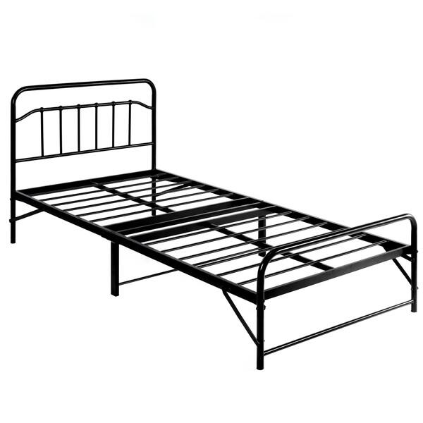 Crown Comfort 12-inch All-in-One Steel Platform Bed with Headboard ...