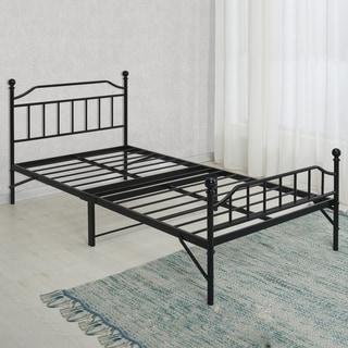Crown Comfort 12-inch All-in-One Steel Platform Bed with Headboard ...