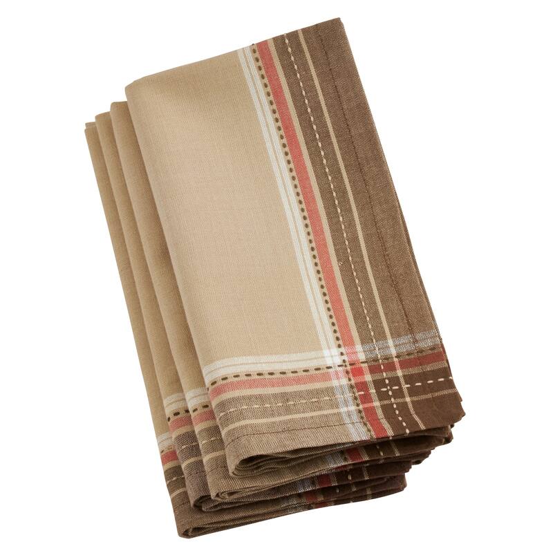 Cotton Table Napkins With Stitched Border Design (Set of 4) - Overstock ...