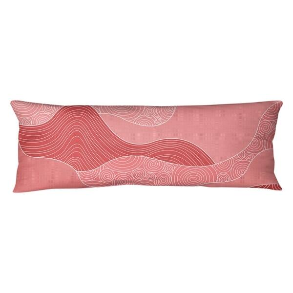 Katelyn Elizabeth Red Hand Drawn Waves Body Pillow (w/ Removable Insert ...