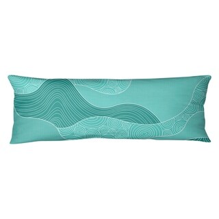 Katelyn Elizabeth Teal Hand Drawn Waves Body Pillow (w/ Removable ...