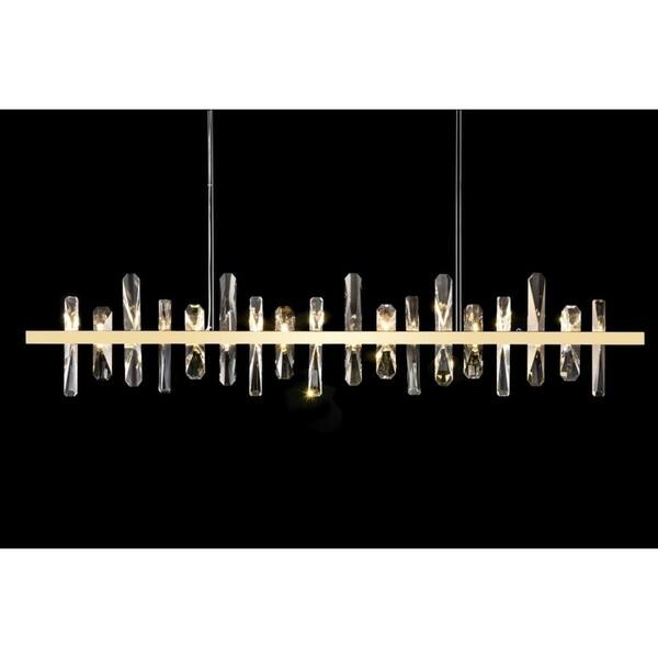 Gold Stainless Steel LED Chandelier With Clear Crystal Plaques - Bed ...