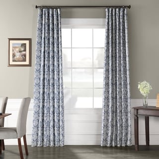 Exclusive Fabrics Rococo Printed Faux Silk Taffeta Blackout Curtain 96 ...