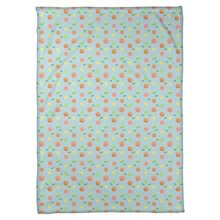 Katelyn Elizabeth Teal Citrus Fruit Pattern Fleece Blanket - Artic Pro ...