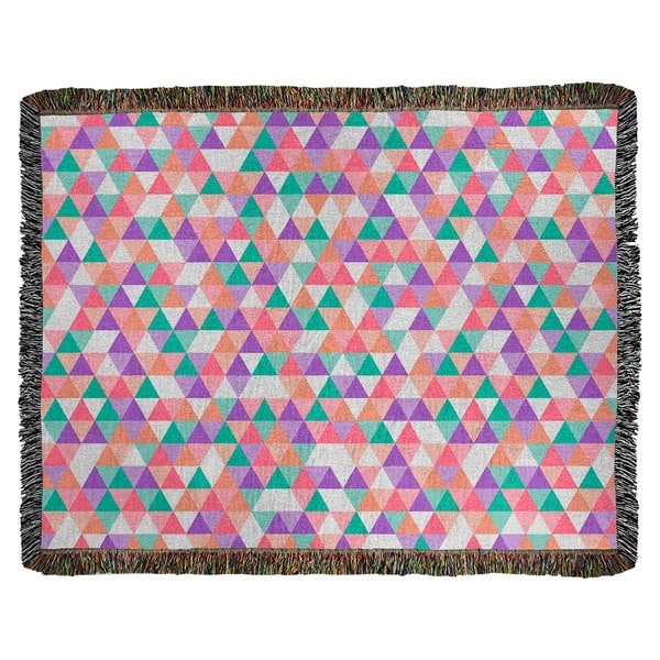 Katelyn Elizabeth Pink & Orange Triangle Pattern Woven Blanket ...