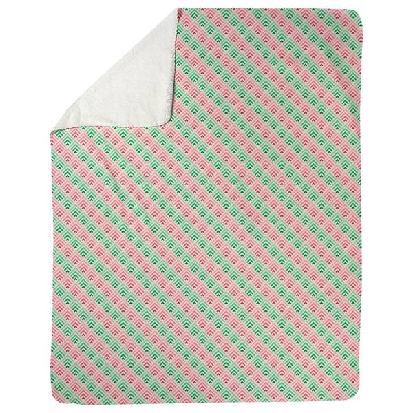 Katelyn Elizabeth Pink & Green Reverse Ombre Geometric Pattern Fleece ...