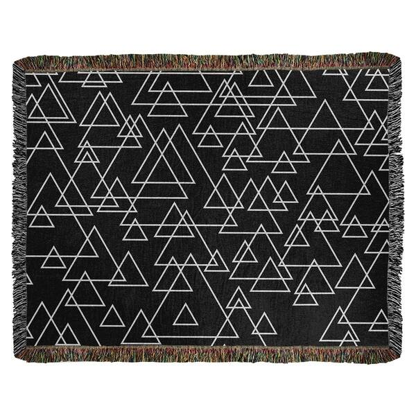 Katelyn Elizabeth Black Scattered Triangle Pattern Woven Blanket ...