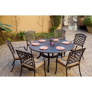7-Piece Patio Dining Set, 60 Inch Round Dining Table - On Sale - Bed ...