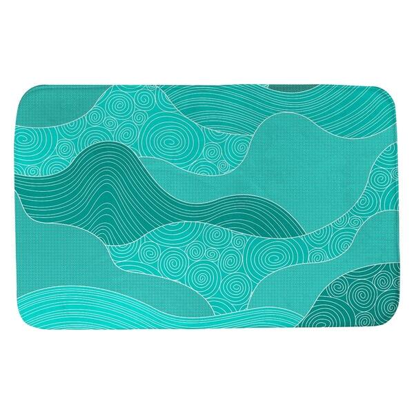 Katelyn Elizabeth Teal Hand Drawn Waves Bath Mat - Bed Bath & Beyond ...