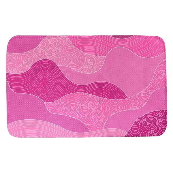 Katelyn Elizabeth Pink Hand Drawn Waves Bath Mat - Bed Bath & Beyond ...