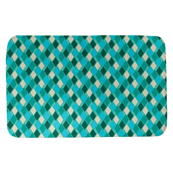 Katelyn Elizabeth Green & Teal Retro Diamonds Bath Mat - Bed Bath ...