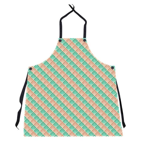 Katelyn Elizabeth Green & Orange Ombre Geometric Pattern Apron - 27 x ...