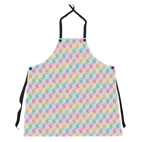 Katelyn Elizabeth Pastel Rainbow Cube Pattern Apron - 27 x 30 - Bed ...