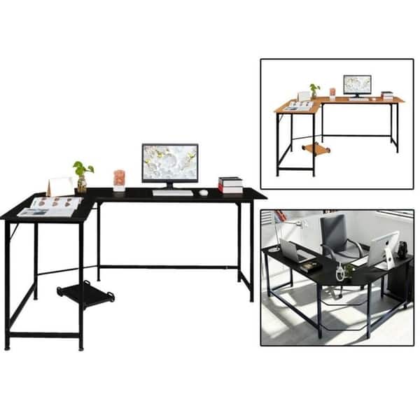 Porch & Den Broad Modern L-shaped PC Latop Study Computer Corner Desk ...
