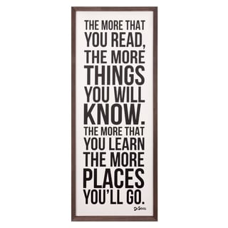 13x31 Dr. Seuss The More That You Read Framed Wood Wall Décor - Black ...