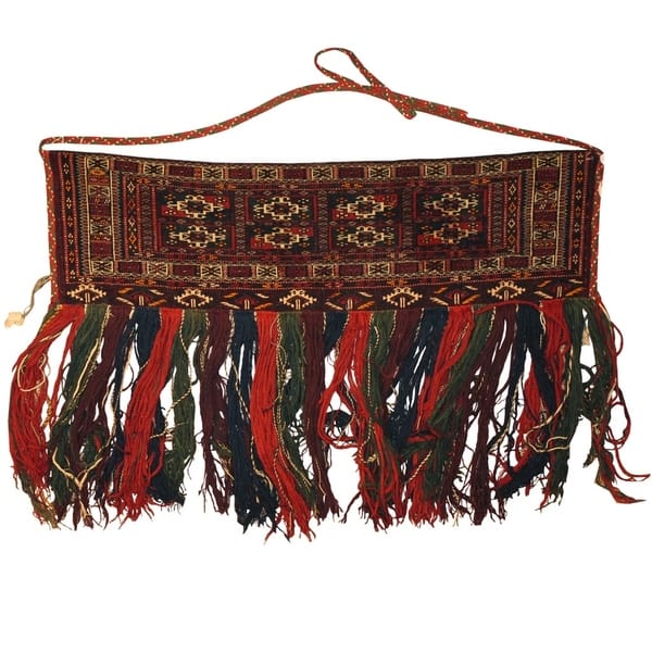 HERAT ORIENTAL Handmade One-of-a-Kind Turkoman Jhallar - 4' x 2'5 - Bed ...