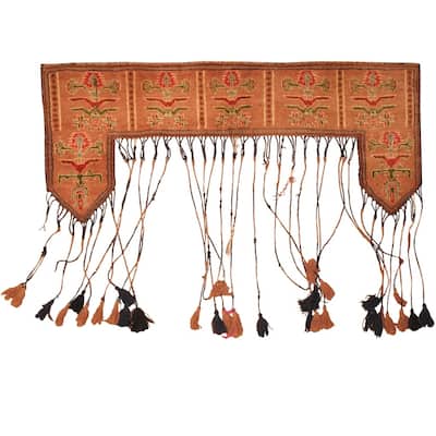Handmade One-of-a-Kind Turkoman Jhallar (Afghanistan) - 4'8 x 3 ...