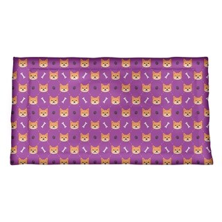 Katelyn Elizabeth Purple Shiba Inu Pattern Pillow Sham - Brushed ...
