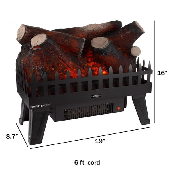LED Electric Log Insert for Fireplaces-Heater with Realistic Energy ...