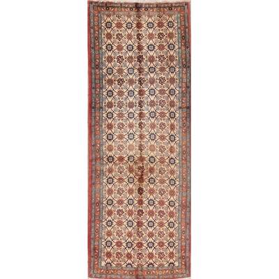 Vintage Varamin Floral & Botanical Handmade Wool Persian Rug - 9'2" x 3 ...