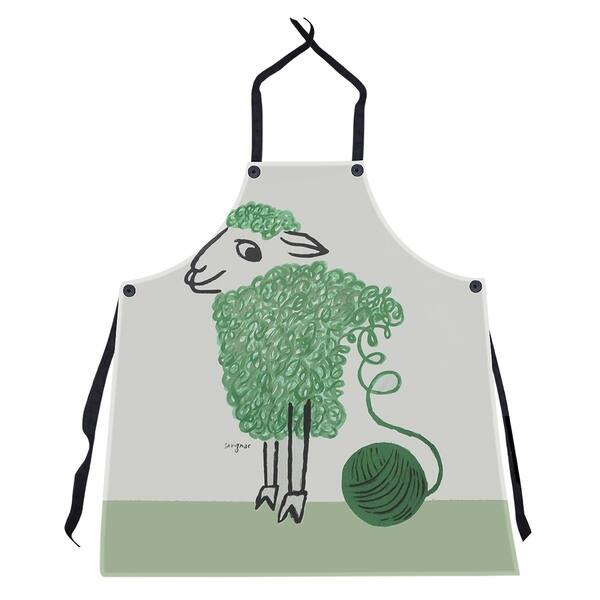 Raymond Savignac Green Vintage Wool Poster Apron - 27 x 30 - Bed Bath ...