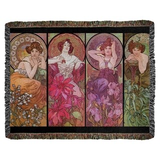 Alphonse Mucha Four Gemstones Woven Blanket - Photo Content Process ...
