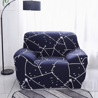 Enova Home Dark Blue Elegant Polyester and Spandex Stretch Washable Box ...