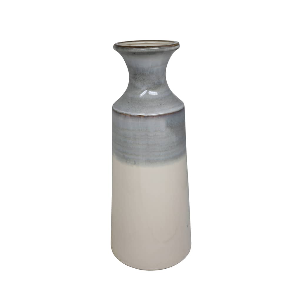 Transitional Style Decorative Ceramic Vase with Flared Opening, Large ...