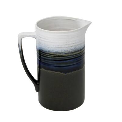 Ceramic Multi Layered Pitcher with Attached Handle, Multicolor ...
