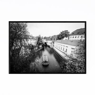 Noir Gallery Canal in Prague Black and White Framed Art Print ...