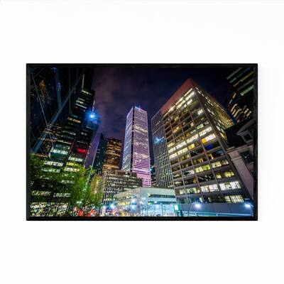 Noir Gallery Downtown Toronto Night Skyline Framed Art Print ...