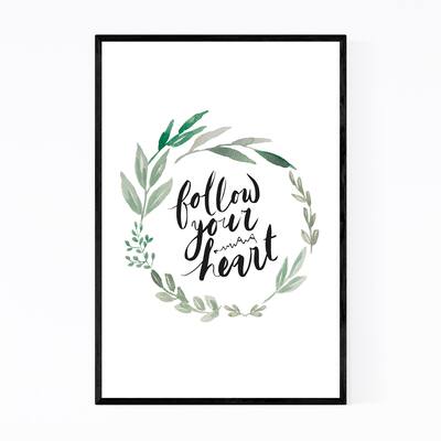Noir Gallery Follow your Heart Typography Framed Art Print - Overstock ...