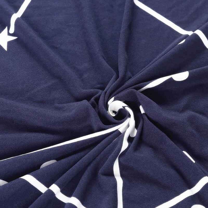 Enova Home Dark Blue Elegant Polyester and Spandex Stretch Washable Box ...