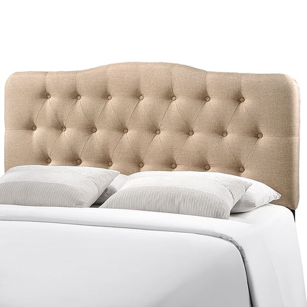 Kenmore Beige Fabric Upholstered Tufted King Size Headboard - Bed Bath ...